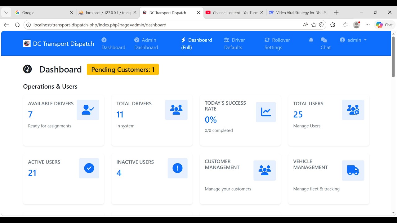 Full Responsive  Transport Dispatch System With Full Source Code