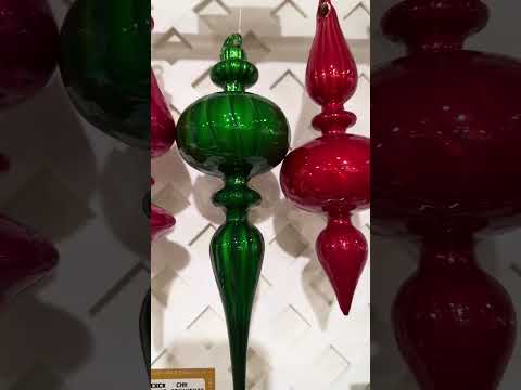 Raz 9.75" Pink, Red, or Green Blown Glass Finial Christmas Ornament 4322881