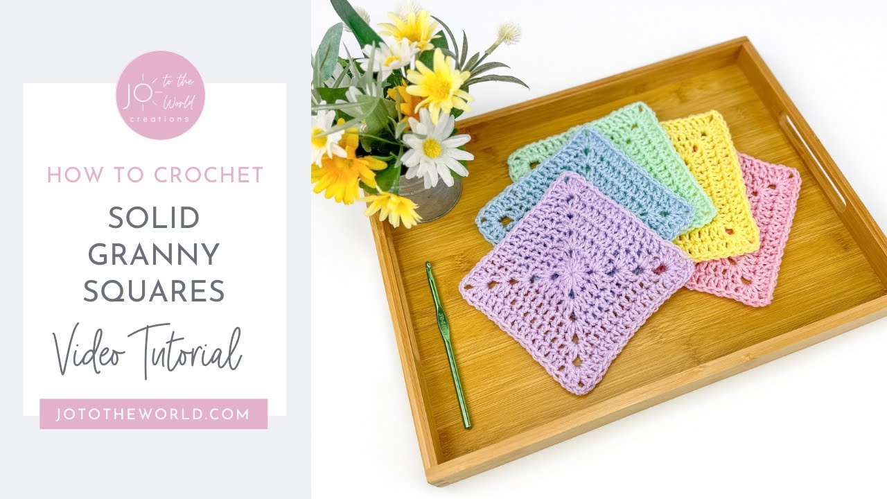 Solid Granny Square Pattern | How to Crochet Solid Granny Squares - Easy & Seamless!