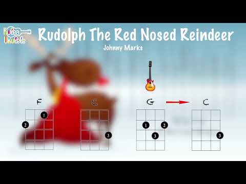 Rudolph The Red Nosed Reindeer - Christmas Ukulele play along Very Easy (C, D7, F, and G)