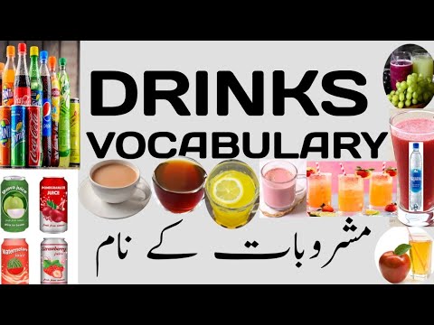 Drinks name in English and Urdu with pictures / Hot and cold drinks vocabulary / English vocabulary