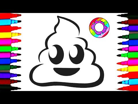 Learn Colors Coloring Poop Emoji Coloring Pages l Happy Faces Poop ...