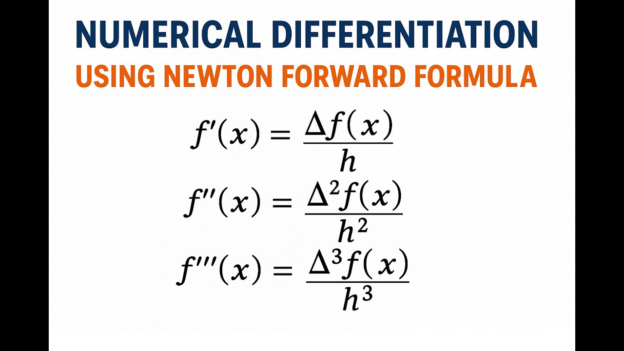 Numerical Differentiation using Newton Forward Formula |Numerical Differentiation Numerical Analysis