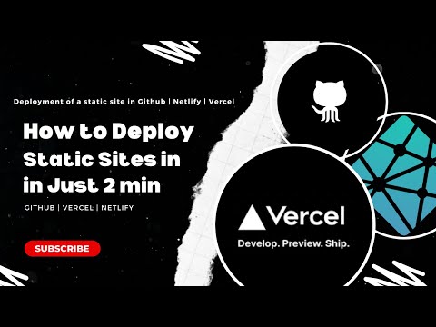 Deploy any Static Site in Just 5 Min || Github , Vercel & Netlify || Totelligence Solutions