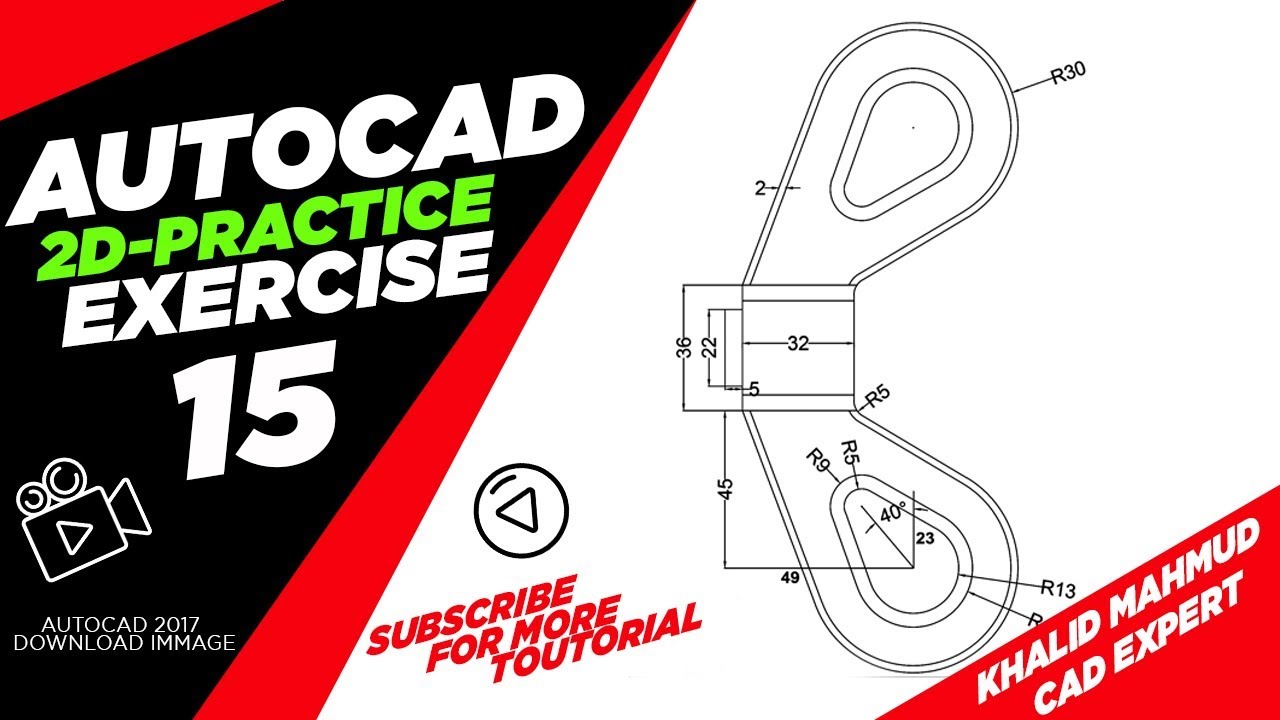 AutocAD 2D Practice Drawing/Exercise-15/Basic & Advance Tutorial