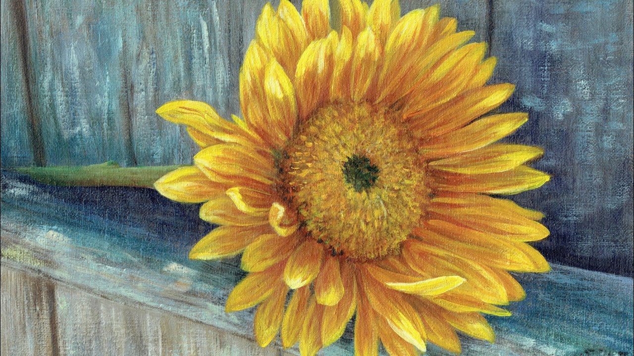 Sunflower Fence Acrylic Painting LIVE Tutorial