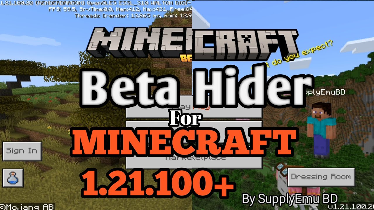 🛡️ Beta Hider Mod for MCPE 1.21.100+ || Mediafire Link
