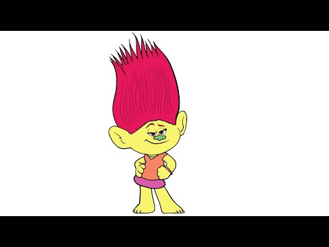 Trolls etsy cartoon character drawing for kids | Trolls cartoon | Draw And Color