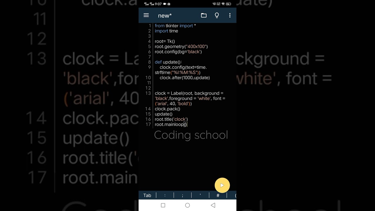 Digital Clock Using Python Tkinter || python time code |