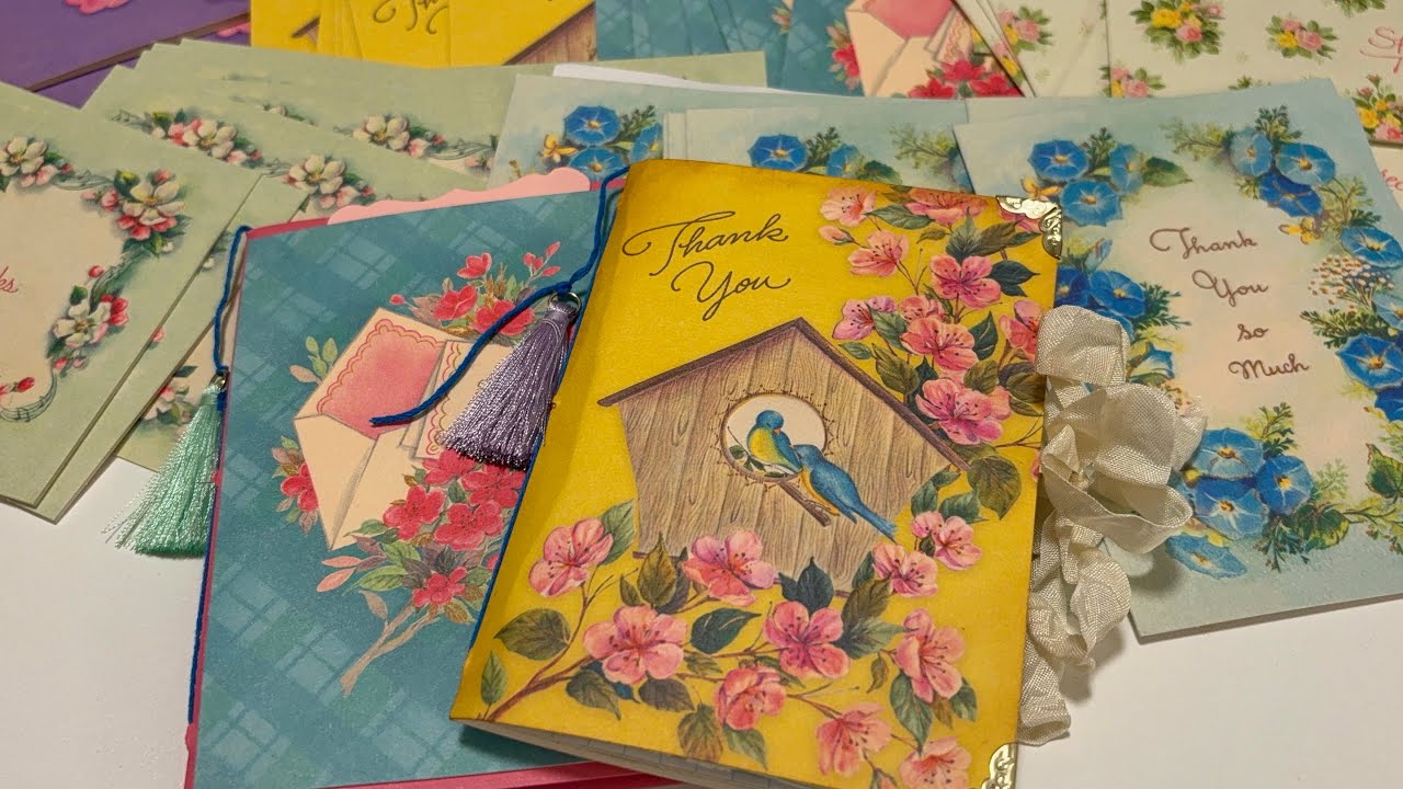 Mini Junk Journals Using Cards ~ 2 Ways SO EASY // & cutest card collection from @hallmark 