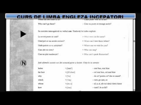 Curs de limba Engleza incepatori (tema+vocabular) - Lectia 7