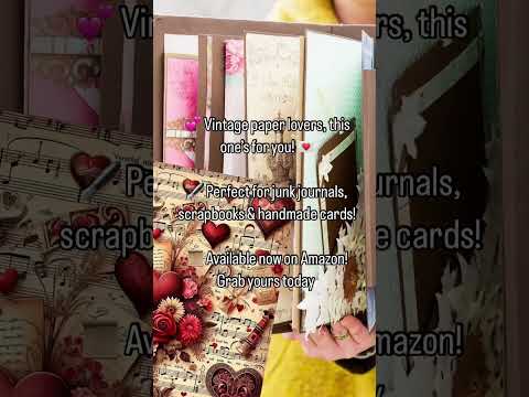 ๐ Vintage Valentines Ephemera Paper Pad โ Perfect for Scrapbooks & Journals! โค๏ธ