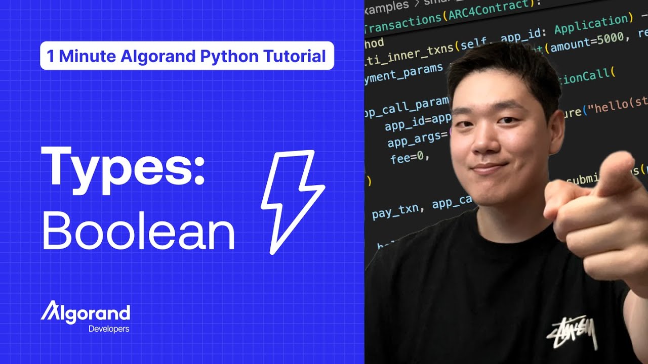 Types: Boolean | 1 Minute Algorand Python Tutorial