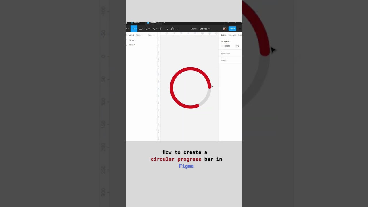 👉 How to create a circular progress bar in Figma.  Quick Figma tutorials. Figma circle progress bar