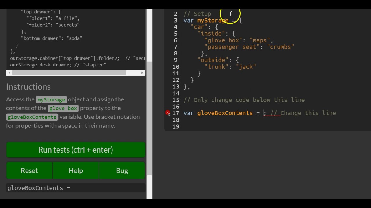 Accessing Nested Objects, freeCodeCamp Basic Javascript