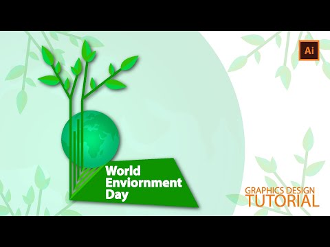 How to make an environmental ecology green eco friendly logo for World Environment Day step by step