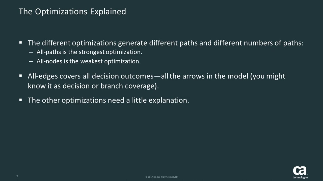 CA Agile Requirements Designer  Coverage and the Optimizer feature
