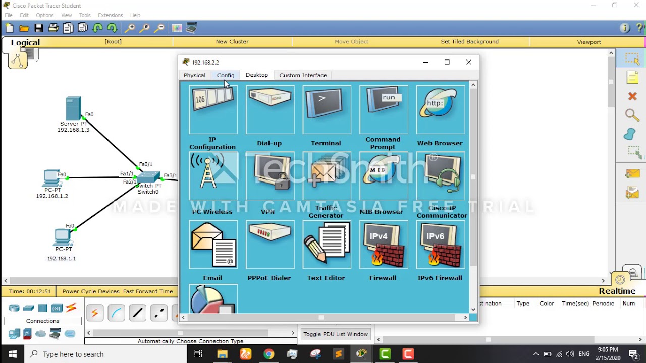 DCCN Lab 04(task 02): Basic Client Server Model using Cisco Packet Tracer