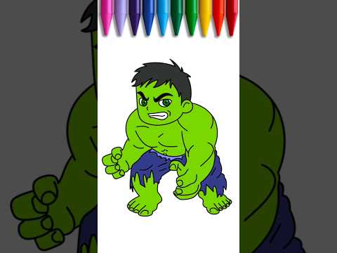 How to draw Hulk for kids - DrawColor #hulk #hulksmash #marvel #avengers #drawcolor