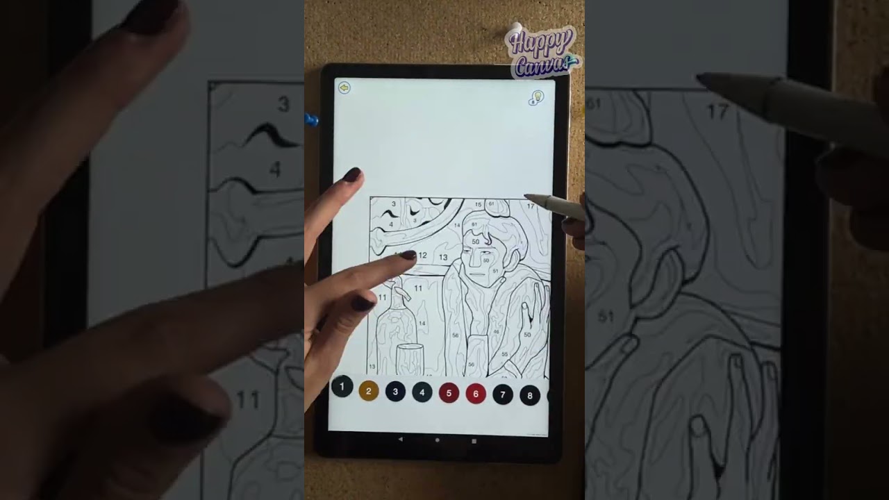 Paint by number game Happy Canvas