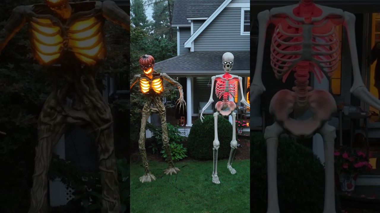 Home Depot Skeletons. Inferno Skeleton. 12ft Skeleton #homedepot #skelly #halloween #drone