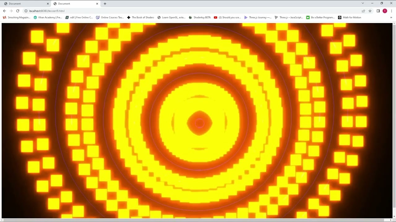Three.js tutorial: Mesh, points, dashed-line material animation