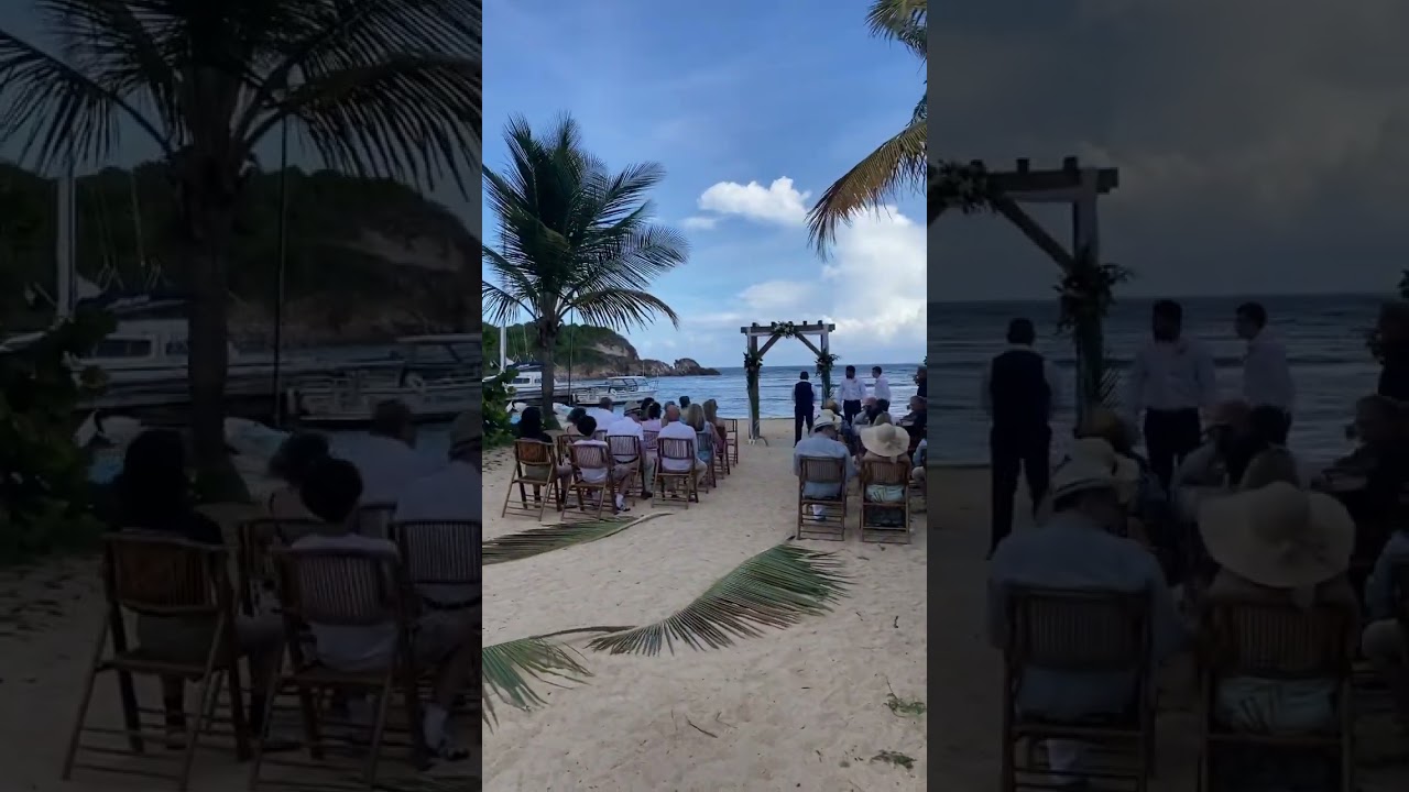 Intimate destination beach wedding at Bolongo Bay, St. Thomas, U.S. Virgin Islands #wedding