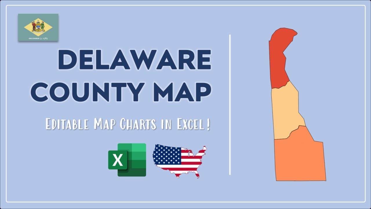 Delaware County Map in Excel - Counties List and Population Map