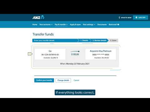 Learn how to move money between your ANZ accounts, including paying a credit card.