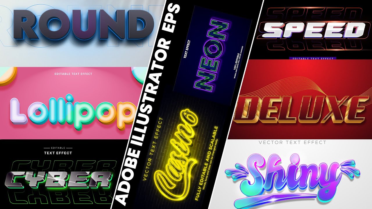 Adobe Illustrator 3D Text Effect  Eps Vectors File Free Download Part 84
