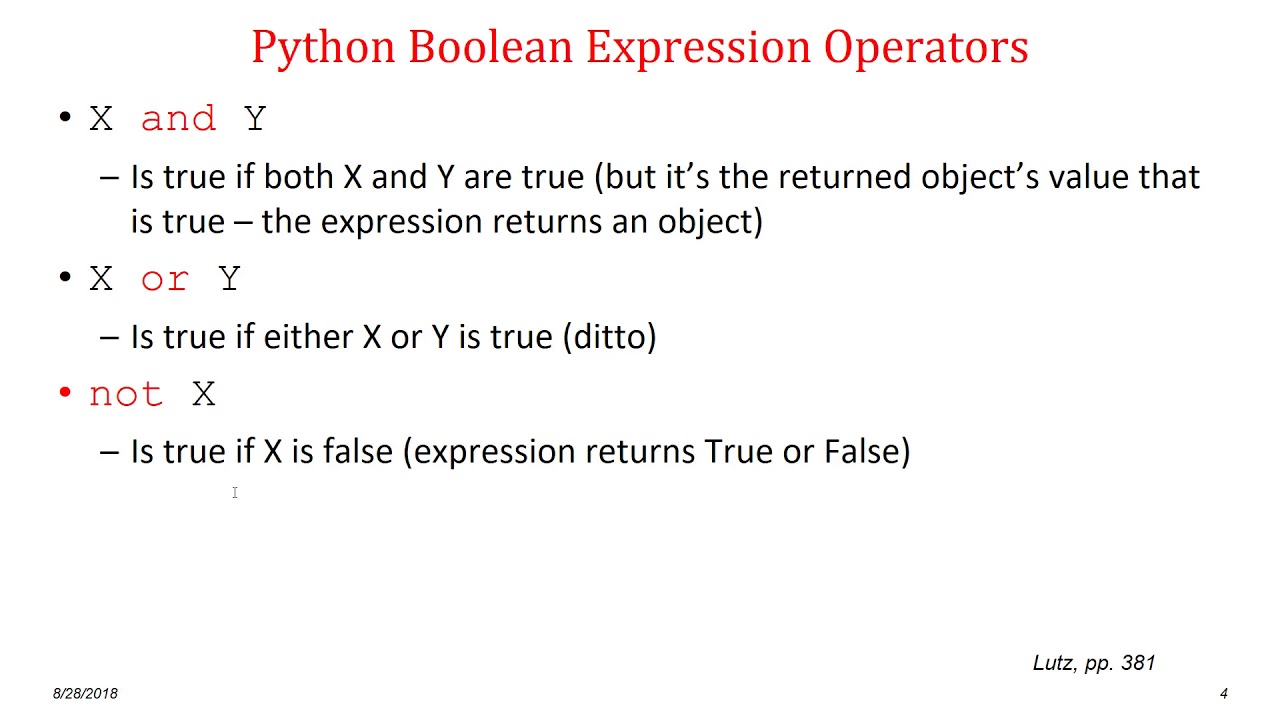 Truth Values and Boolean Tests