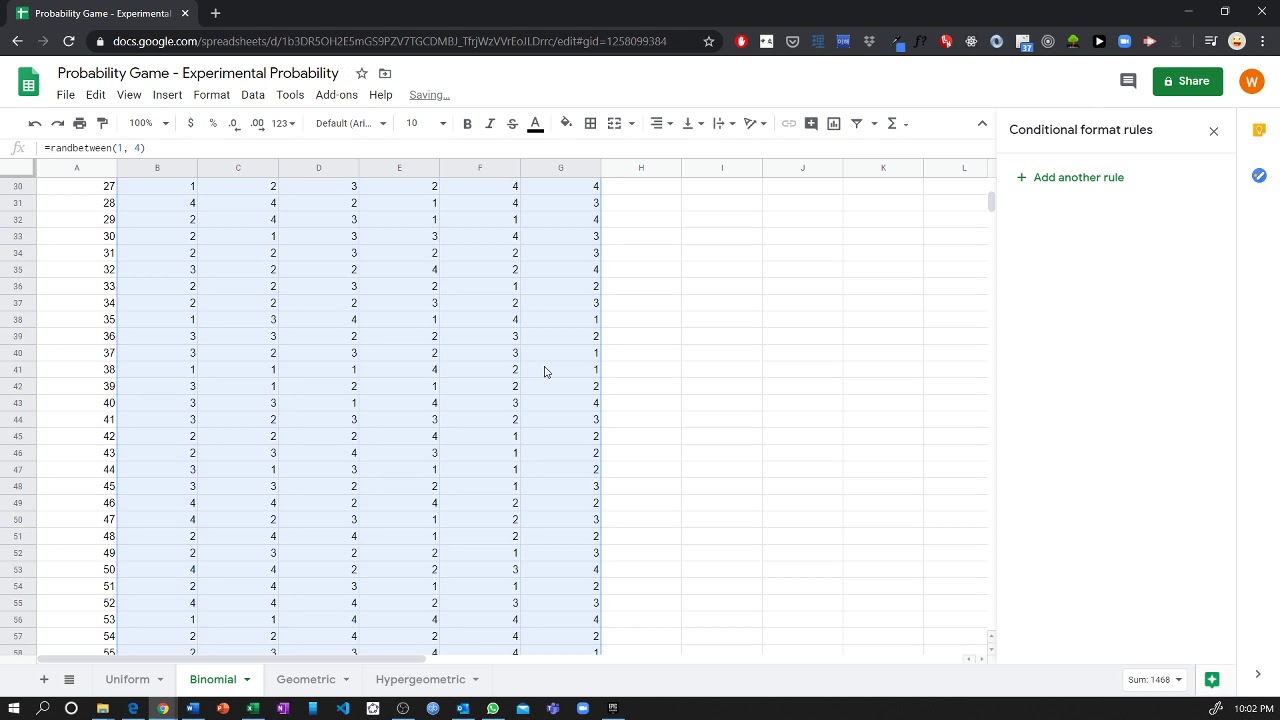 MDM4U - Google Sheets and Binomial Distributions