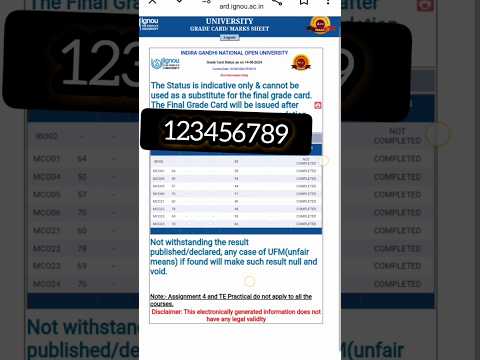 ignou grade card update 2024| ignou grade card assignment marks kaise dekhe||ignou grade card update