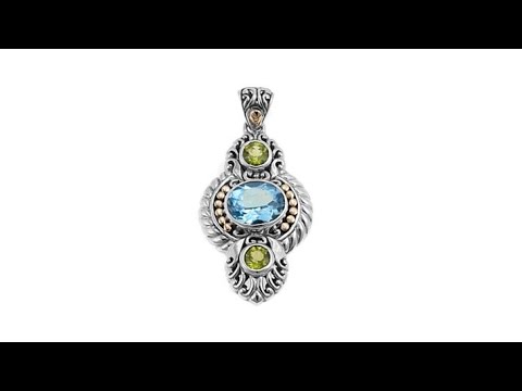 Bali Designs 4.5ctw Sky Blue Topaz and Peridot Pendant