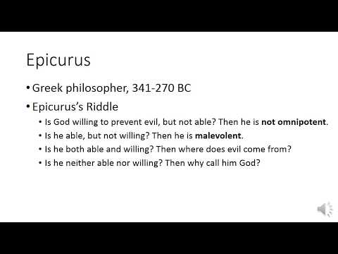 Epicurus and Beebe - The Logical Problem of Evil