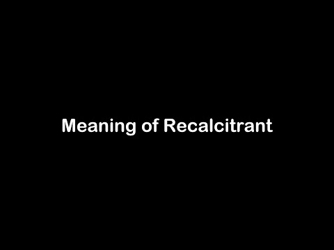 What is the Meaning of Recalcitrant | Recalcitrant Meaning with Example