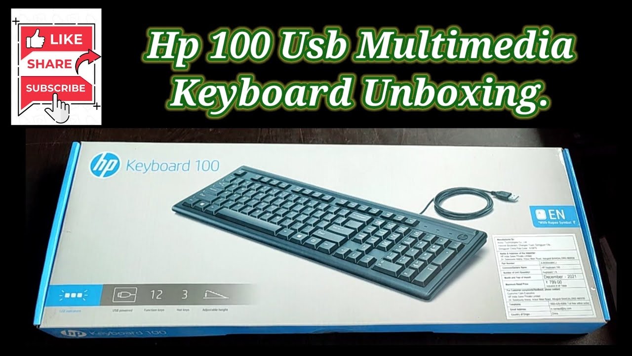 Hp 100 Multimedia Usb Keyboard Unboxing.