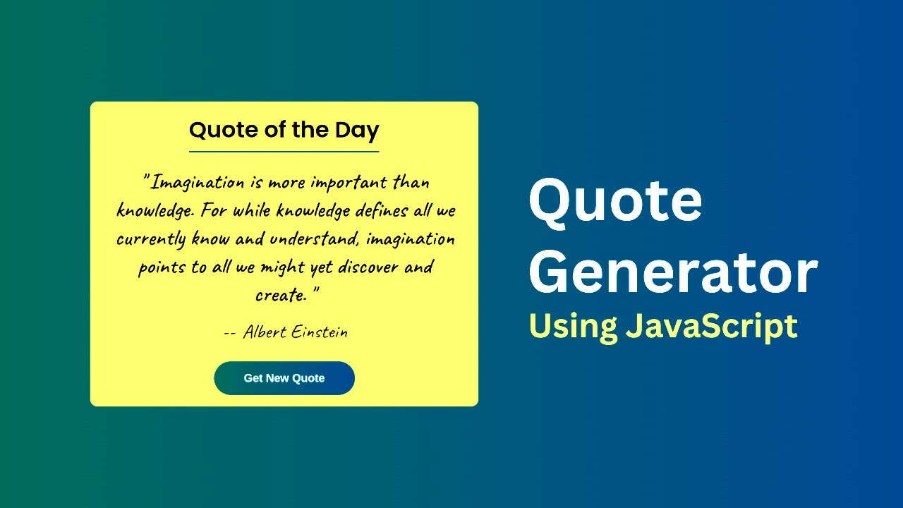 I Built a RANDOM Quote Generator with JAVASCRIPT and API in 18 Minutes