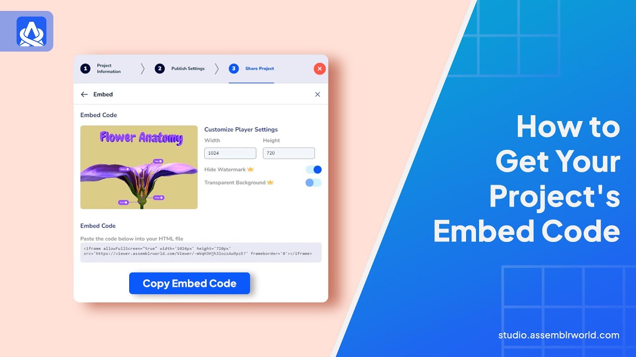 How to Get Your Project's Embed Code