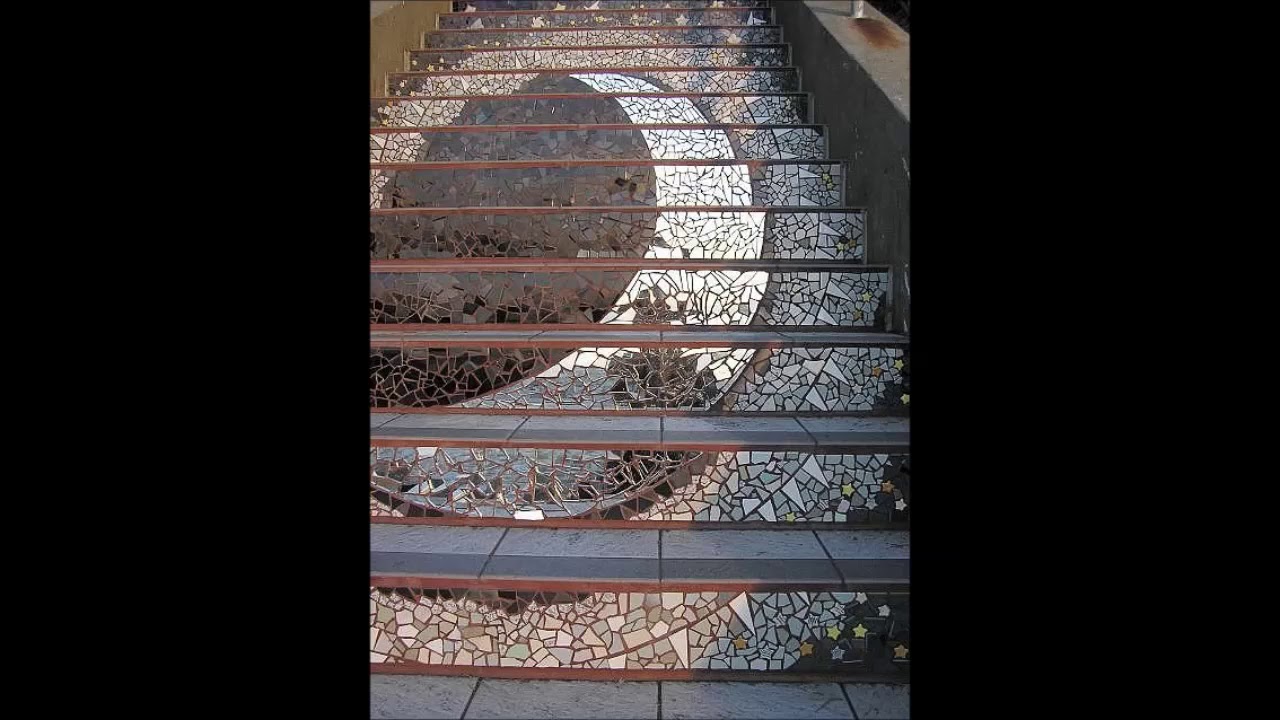 mosaic indoor stairs