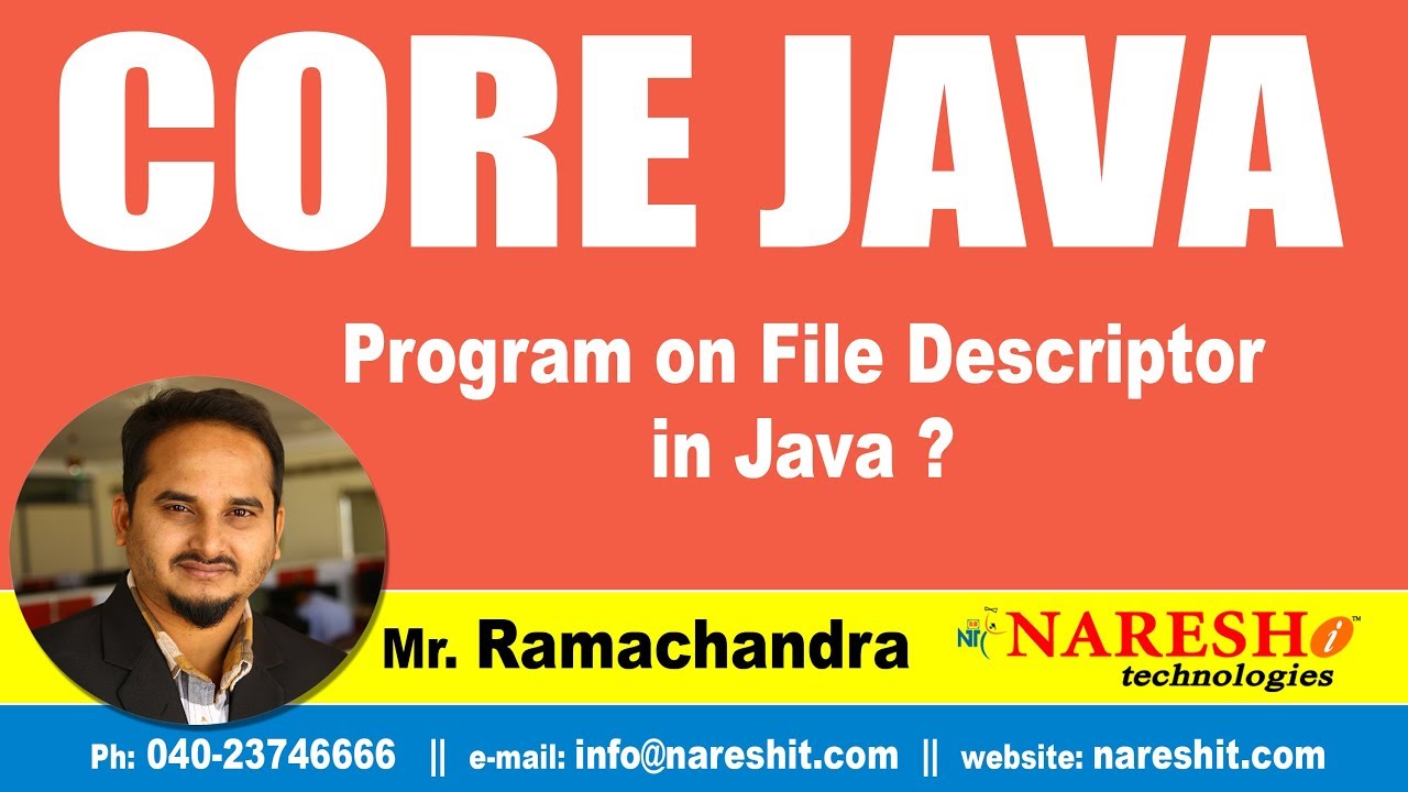 Core Java Tutorial | Program on File Descriptor in Java? | By Mr.Ramchander