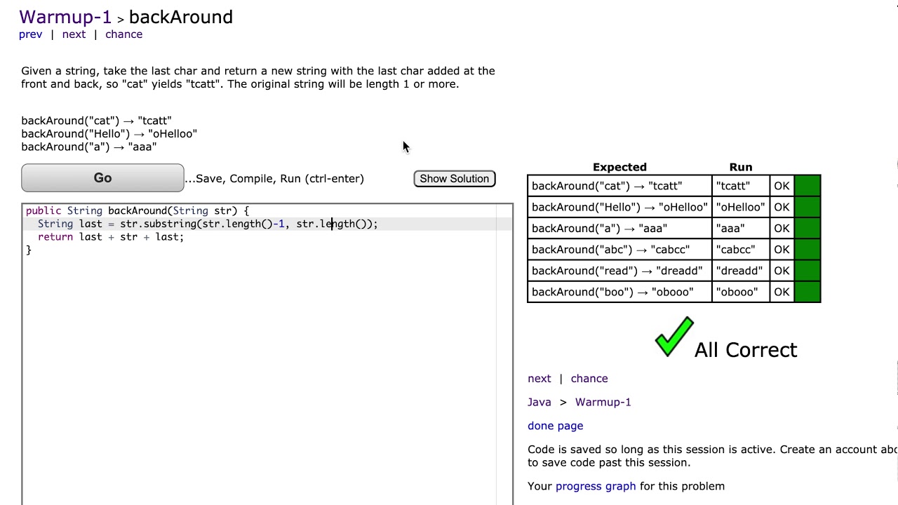 Java: CodingBat– Warmup-1– backAround