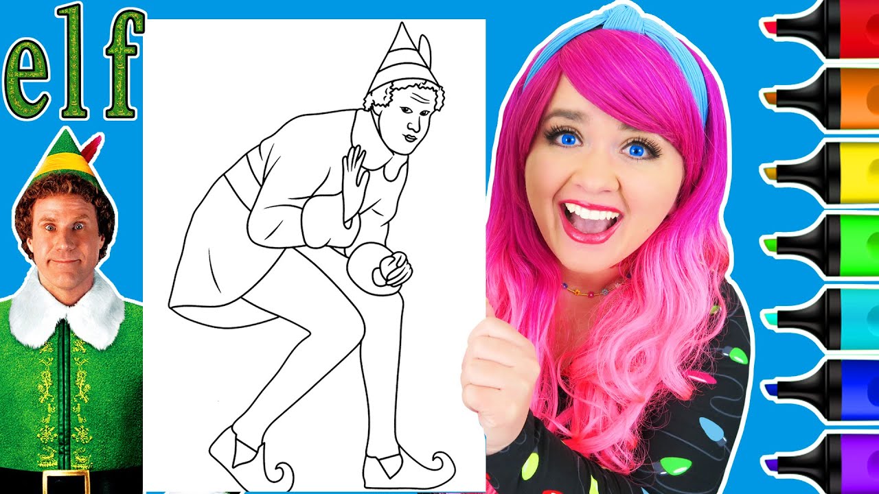 Coloring Buddy the Elf Christmas Coloring Page | Ohuhu Paint Markers