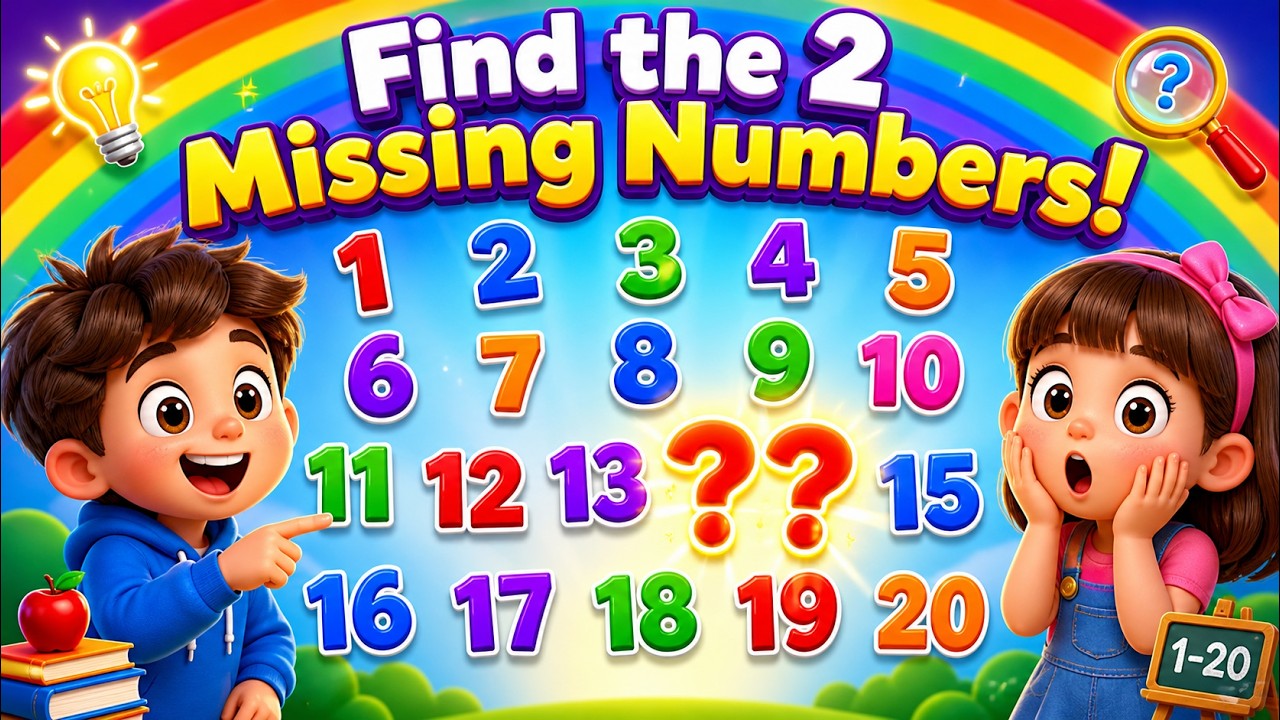 Find the TWO Missing Numbers (1–20) | Fun Math Puzzle for Kids | Brain Teaser Challenge With GloEcho