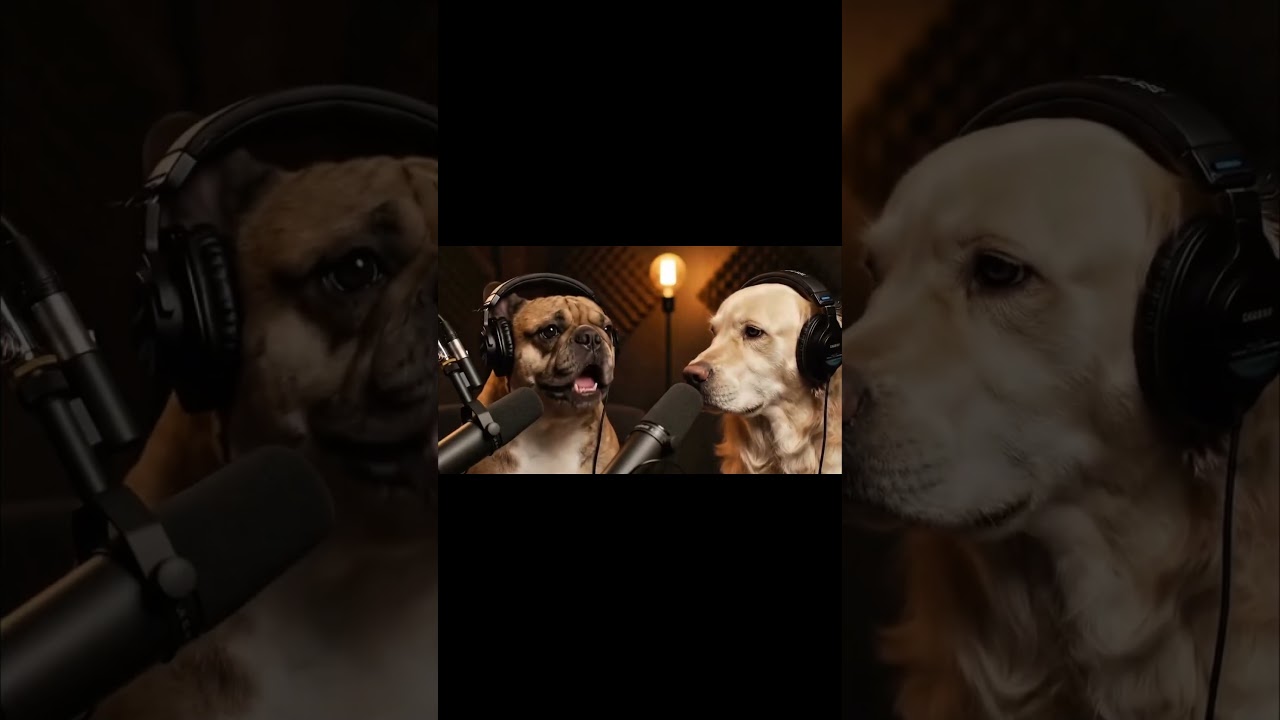 No Barking After 9PM? 😂🎙️ #dogpodcast #funny #animals #dog #comedy #ai #shorts