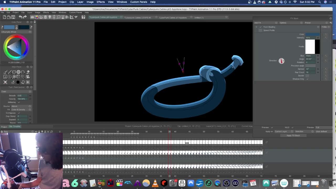 Coloring CyberPunk Cable Animation