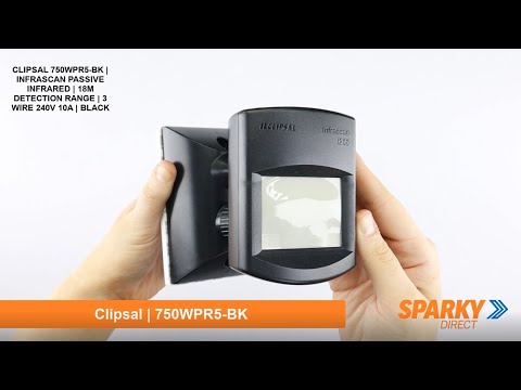 CLIPSAL 750WPR5-BK | INFRASCAN PASSIVE INFRARED | 18M DETECTION RANGE | 3 WIRE 240V 10A | BLACK