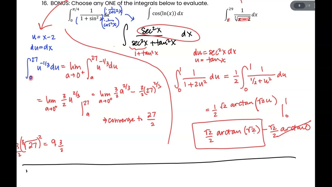Math 151 - Spring 2025 Exam 1 BONUS 2&3 Walkthrough