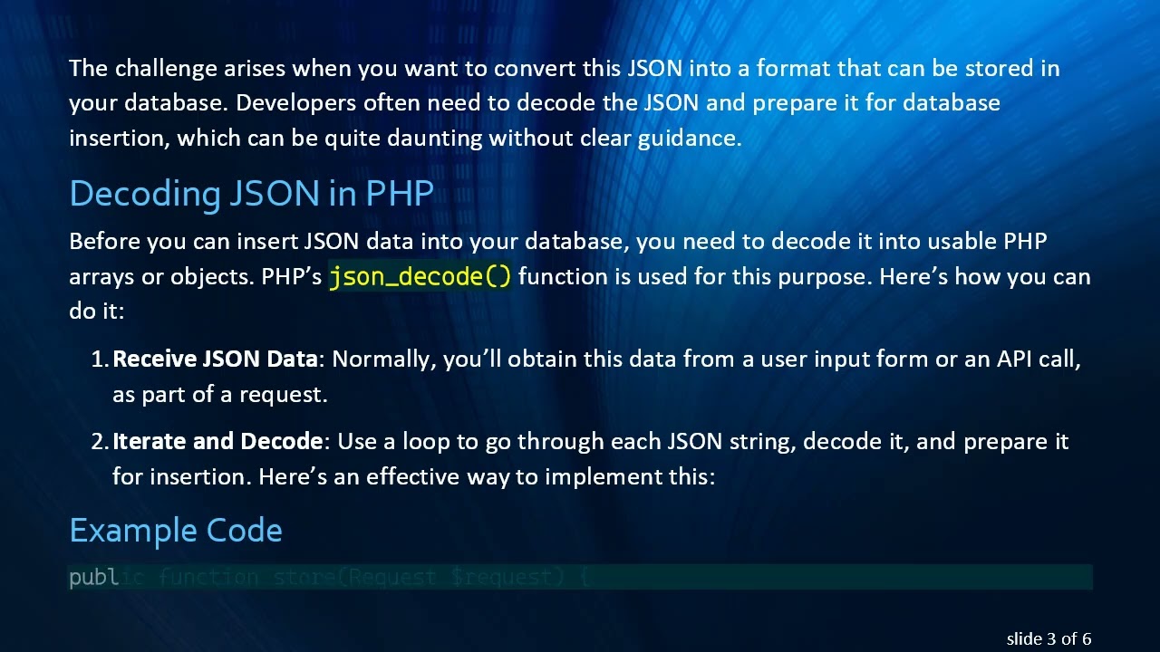 How to Insert JSON Data into Your Database in PHP and Laravel