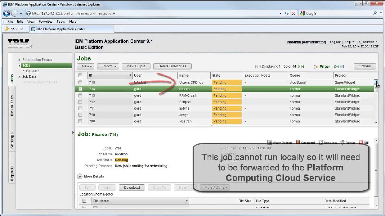 IBM Platform Computing Cloud Service Demonstration